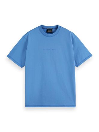 Scotch & Soda Herren T-Shirt Seasonal Core - Front Chest Logo T-Shirt, Lake Blue,XXL