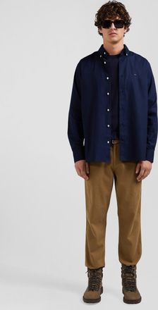 Eden Park Chemise En Coton Oxford Bleu Marine Coupe Regular Broderie Dos