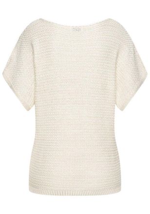 Lascana Kurzarmpullover in luftigem Ajourstrick, leichter Sommerpullover, Metallic-Effekt