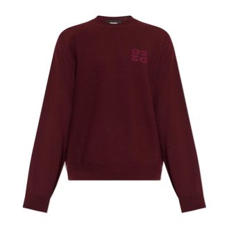 Dsquared2 Wollpullover mit gesticktem Logo - - Knitwear - Herren - Rot - XL