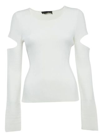 Alexander McQueen haut à épaules dénudées - Blanc