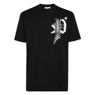 Philipp Plein Homme, Tops, Noir, Taille: 3XL T-shirt Col Rond T&ecirc;te de Mort