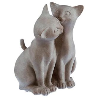 Atmosphera Atmosphera - Statuette Couple Chats - r&eacute;sine - H16-8 cm - Mod&egrave;le 1