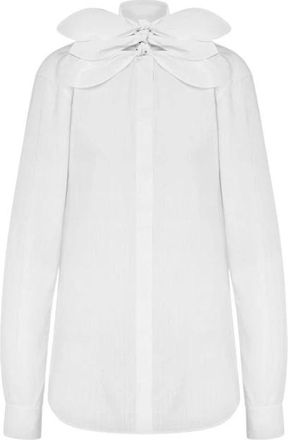 Moschino Femme, Blouses et Chemises, Blanc, Taille: 42 FR Chemise Jacquard en Popeline de Coton