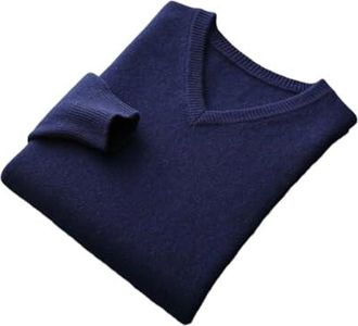 Generic Pull en laine &agrave; col en V &eacute;pais et solide &agrave; manches longues pour homme, 60, M