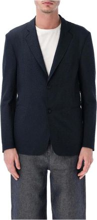 Emporio Armani Homme, Vestes, Bleu, Taille: L Seersucker Blazer