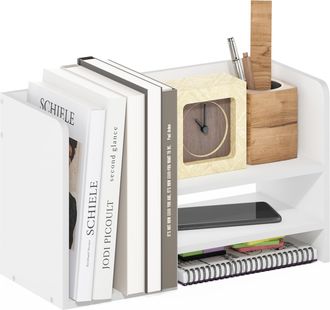 Furinno Hermite Aufbewahrungs-Organizer aus Holz f&uuml;r Schreibtisch-B&uuml;cher und Heim-B&uuml;robedarf, Wei&szlig;