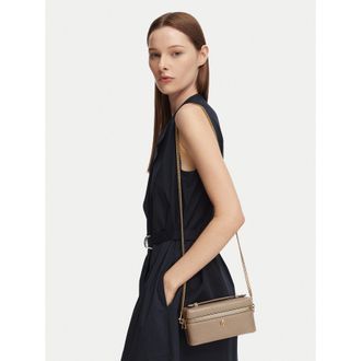 Tory Burch Handtasche Tory Burch Charlie Quilted East-West Vanity Case 186036 Beige