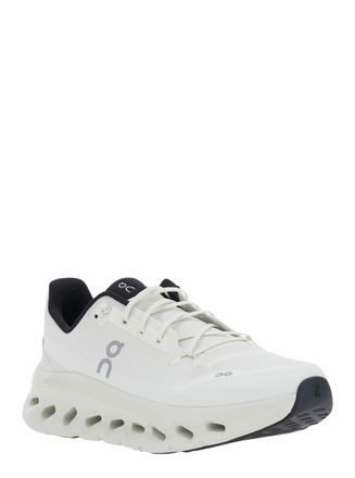 On Mens Trainers White Leather Green Details Sneaker
