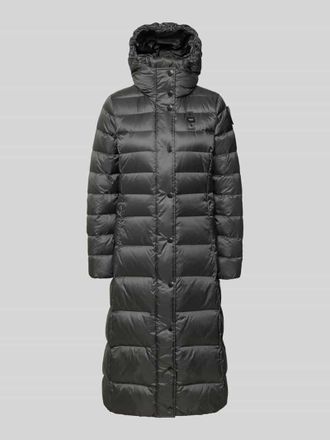 Blauer Daunenmantel mit Kapuze Modell ANITA