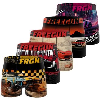 Freegun Lot de 5 boxers homme Cars Racing