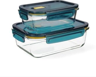 Quid Set mit 2 luftdichten Gläsern, 64 cl, 152 cl, Polypropylen, mikrowellengeeignet, gefriergeeignet