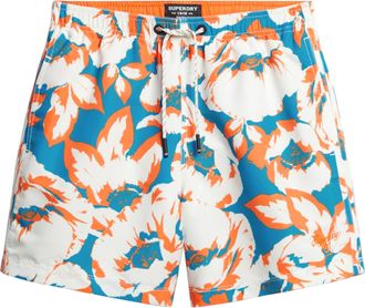 Superdry Herren 15-Zoll Badeshorts aus recyceltem Material mit Print Blaues Lizzie Blatt XL