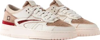 D.A.T.E. Colorblock Leather and Suede Sneaker - White