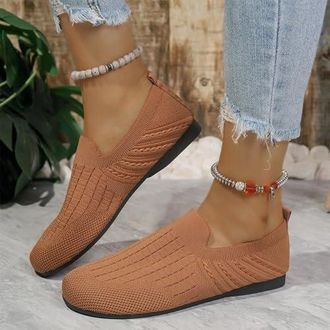Generic Chaussures de marche &agrave; enfiler pour femme - Coupe large - En maille - Bout rond - L&eacute;g&egrave;res - Respirantes - Classiques - Confortables - Style d&eacute;contract