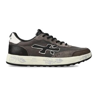 Premiata Braune Mesh-Wildleder-Sneakers Dicke Sohle - - Shoes - Herren - Braun - 45 EU