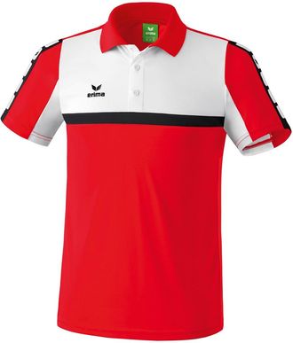 Erima Kinder Poloshirt 5-Cubes, Rot/Weiß/Schwarz, 152, 111546