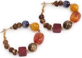 Au Printemps Paris Boucles doreilles créoles à perles résine