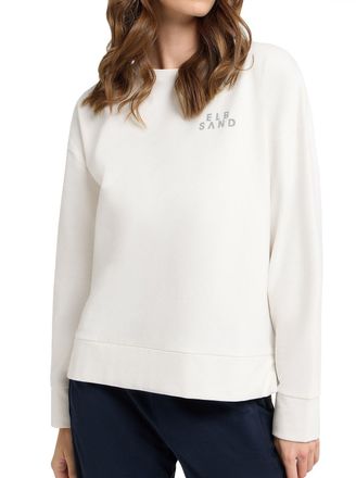Elbsand Damen Sweatshirt Loose Fit Pullover Rundhals ESWTilla 70886 00 Cloud White (1660) XXL