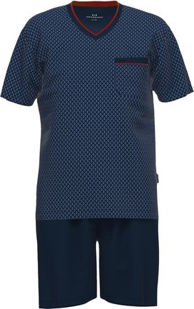 Götzburg Herren Pyjama Schlafanzug Shorty Alan 451456, Farbe:Blau, Größe:4XL, Artikel:-630 blau-dunkel-Uni