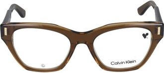 Calvin Klein Femme, Accessoires, Brun, Taille: 52 MM Geometric Eyeglasses