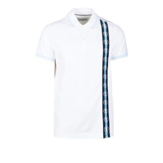 Dirk Bikkembergs Homme, Tops, Blanc, Taille: M Polo en coton et &eacute;lasthanne