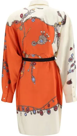 Versace Womens Orange Silk Casual Dress