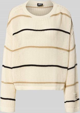 Karo Kauer Oversized Strickpullover mit Label-Detail und Rundhalsausschnitt