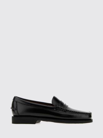 Sebago Dan schwarze geb&uuml;rstete Leder-Penny-Loafer