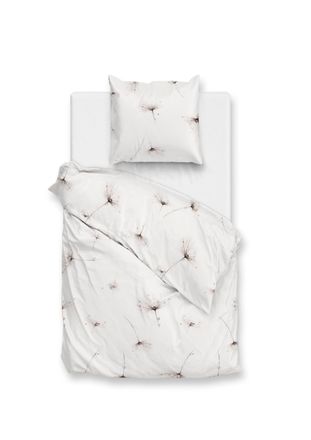 Zo!Home Bettw&auml;sche &raquo;Renforc&eacute;&laquo; 100% Baumwolle | Rei&szlig;verschluss | 135x200 & 80x80 | Wertz | Pusteblumen,wei&szlig;