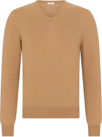 Malo Homme, Pulls, Brun, Taille: 5XL Pull en cachemire &agrave; col en V