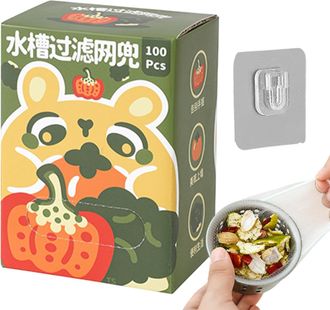 Generic Mesh-Spülbecken-Siebbeutel - 100 x Spülbecken-Netzsieb - Küchenspüle-Abflusssieb mit feinmaschigem Design zum Sammeln von Küchenabfällen, Küchenspülen