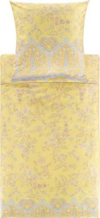 Bassetti Bettwäsche Indian Roses Feinsatin gelb Größe 1x 135x200 cm + 1x 80x80 cm