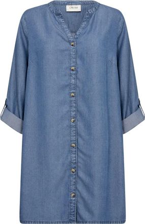 Cream Femme, Blouses et Chemises, Bleu, Taille: 48 FR Tunique en denim avec col en V et boutons