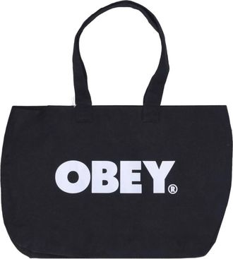 Obey Canvas Tote Tasche Schwarz/Wei&szlig; - - Bags - Damen - Schwarzk - ONE SIZE