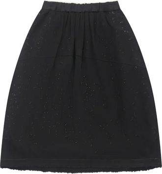 Renli Su jupe mi-longue à empiècements contrastants - Noir