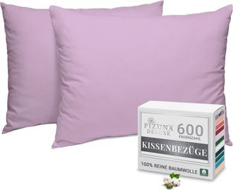 Pizuna Luxuri&ouml;ser Soft-Satin 2er Pack Kissenbezug 70 x 90 cm Neues Lila, 600 Fadenzahl Baumwolle Kissenbez&uuml;ge, 100% Langstapel Baumwolle Nur Kissenbezug (Neu