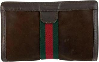 Gucci Sac pochette en cuir Pre-owned - Femme - Pre-owned - Brun - Taille: ONE Size