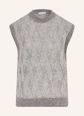 PESERICO Peserico Pullunder Mit Glitzergarn Und Pailletten beige