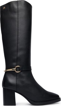 Tommy Hilfiger Stiefel Tommy Hilfiger Th Stud Heel Riding Knee Boot FW0FW09551 Schwarz