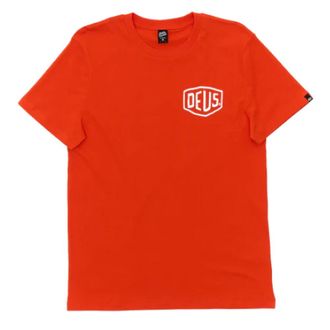 Deus Venice Address Tee in Tangerine Tango - - Tops - Herren - Orange - S