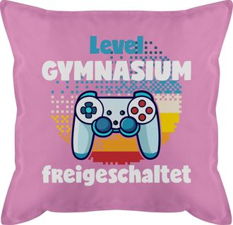 Shirtracer Kissen 50x50 - Grundschule Abgänger - Level Gymnasium freigeschaltet | Geschenk Gymnasiumseintritt | Geschenkidee Übertritt ins Gymnasium - 50 x 50 cm