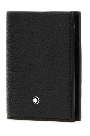Montblanc Mens Black Leather Wallet Exterior: Portafogli