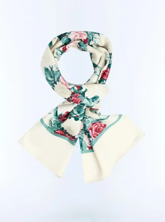 Fursac Foulard en twill de soie &agrave; motif floral - Taille Unique - Homme