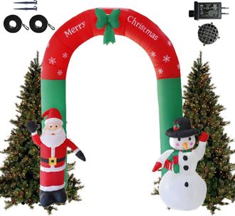 Generic Aufblasbare Weihnachtsfiguren f&uuml;r den Au&szlig;enbereich, Dekoration f&uuml;r den Garten, Weihnachtsmann, 2,4 m, Weihnachtsdekoration, f&uuml;r Garten, Eingang, Hof, 
