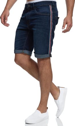 Indicode Herren Fife Jeans Shorts mit 5 Taschen | Herrenshorts Used Look für Männer Dark Blue, XXL