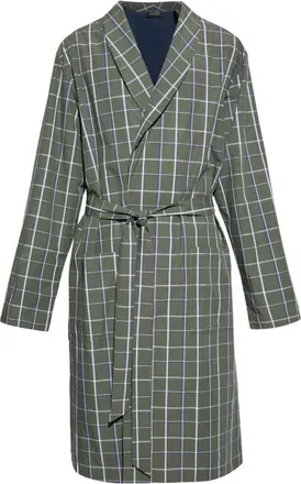 Hanro Robe en coton &agrave; col ch&acirc;le Nuit et Jour - Homme - V&ecirc;tements de nuit et de d&eacute;tente - Vert - Taille: M