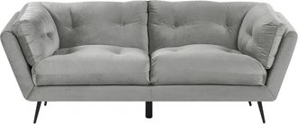 Beliani Modernes Sofa aus Samtstoff in Grau 3er Sitzer Lenvik