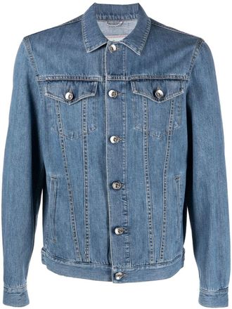 Brunello Cucinelli veste en jean &agrave; coupe quatre poches - Bleu