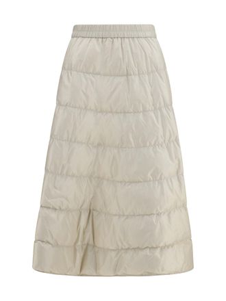 Moncler Quilted Nylon Skirt - Beige